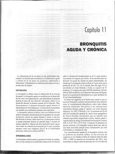 Bronquitis Aguda Y Cronica Infectologia Pdf