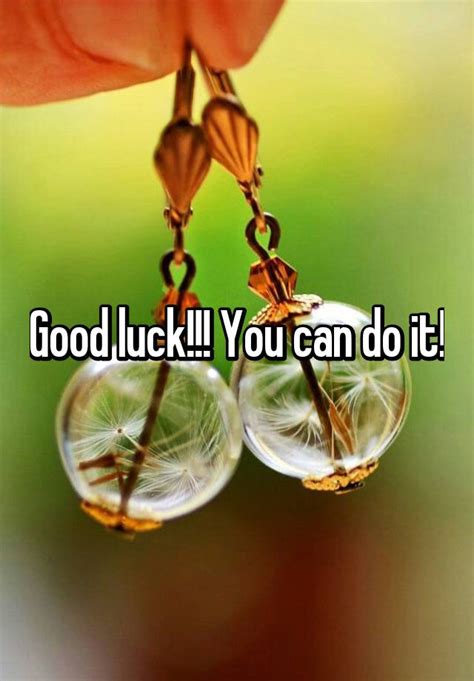Good Luck You Can Do It