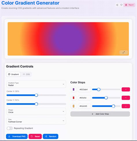 Color Gradient Generator Webtoolscenter