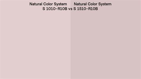 Natural Color System S 1010-R10B vs S 1510-R10B side by side comparison