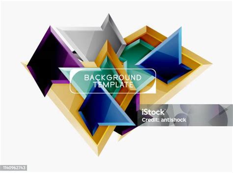 밝은 다채로운 삼각형 폴 리 3d 구성 추상적인 기하학적 배경 최소한의 디자인 다각형 미래의 포스터 0명에 대한 스톡 벡터 아트 및 기타 이미지 Istock