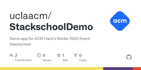 Github Uclaacmstackschooldemo Demo App For Acm Hacks Winter 2023