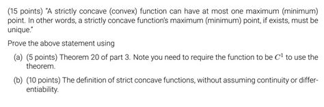 Solved Points A Strictly Concave Convex Function Can Chegg