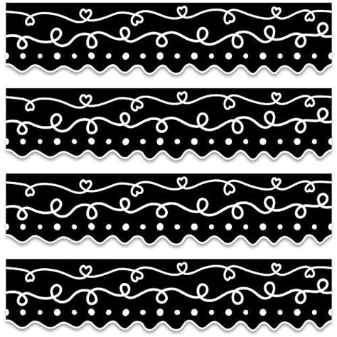 60 Pieces Bulletin Board Borders Squiggles And Dots Die Cut Border Trim