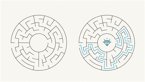Premium Vector Classic Maze Game Circle Format With Solution