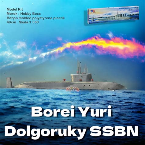Jual Model Kit Miniatur Kapal Selam Borei Yuri Dolgoruky Ssbn Hobby