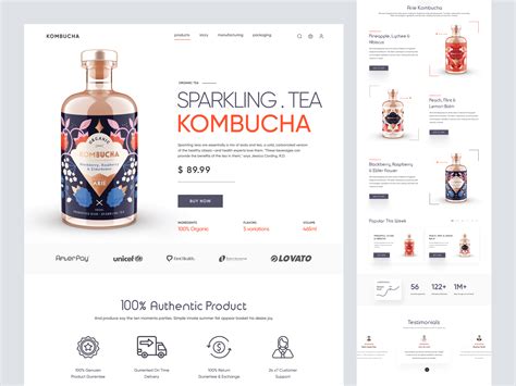 Shopify Website Landing Page For Sparkling Tea By Gahoka For Shopified On Dribbble