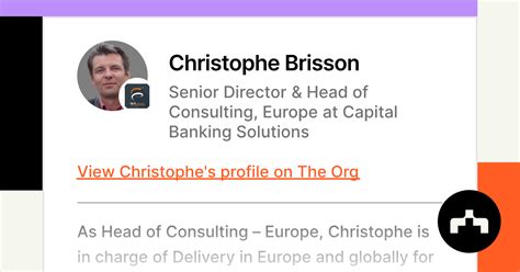 Christophe Brisson Senior Director And Head Of Consulting Europe At