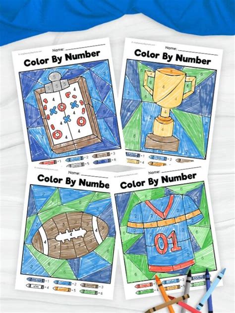Free Printable Football Color By Numbers