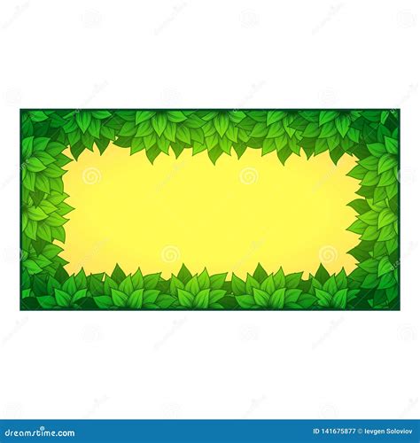 Inner Rectangle Leaves Frame Stock Vector Illustration Of Color