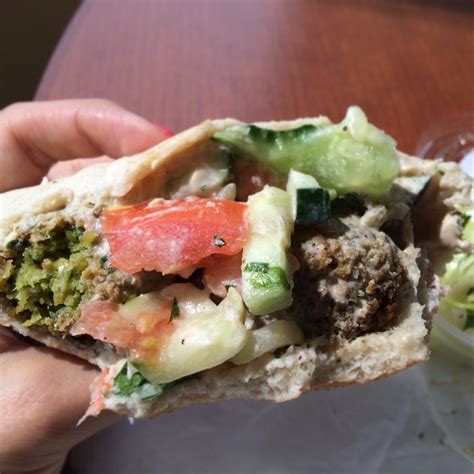 Falafel W Tomato Cucumber Hummus Tahini Tzatziki From The Falafel