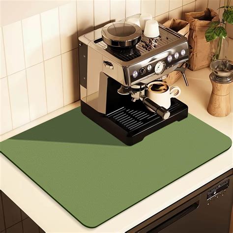 Snowsof Dish Drying Mat Coffee Mat Coffee Maker Mat For Countertops Absorbent
