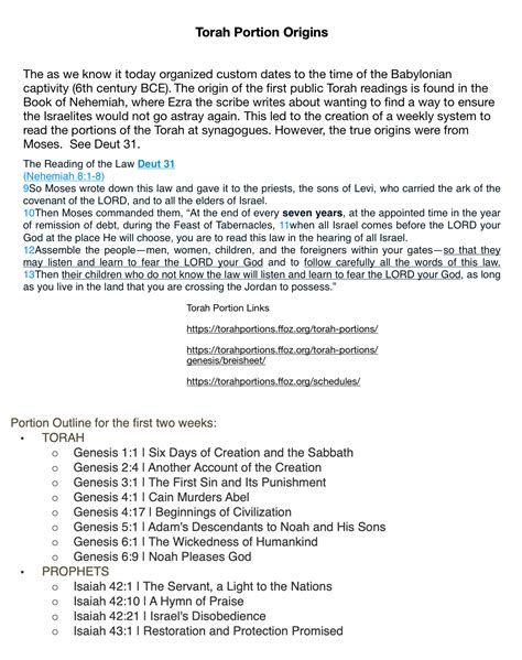 Gods Appointed Times Torah Portionsparshah