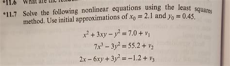 117 Solve The Following Nonlinear Equations Using