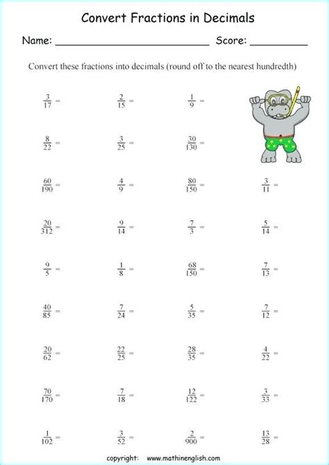 Convert Repeating Decimal To Fraction Coloring Worksheet