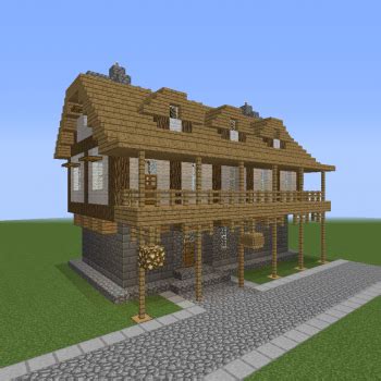 Medieval Town Tavern Blueprints For Minecraft Houses Castles Towers