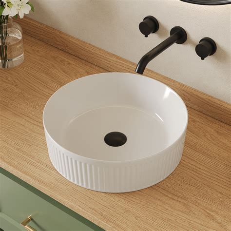 Deervalley 16 X 16 Round White Ceramic Vessel Sink Bathroom Sink With