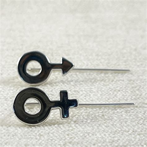 Gender Symbol Stem Earrings Janet Sterling Silver Design