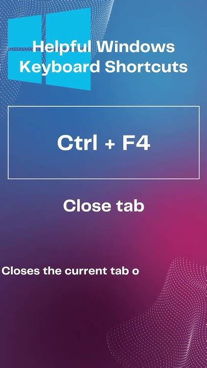 Windows Keyboard Shortcuts Ctrl F4 Youtube