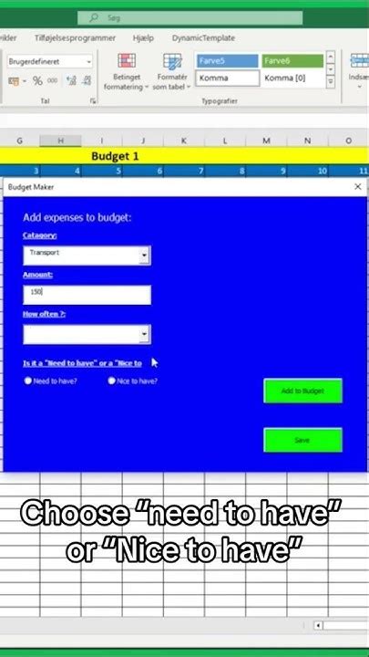 excel vba budget management tool shortsvideo vba automation youtube