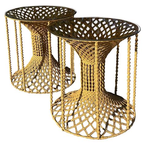 Macrame Table 11 For Sale On 1stdibs Macrame Side Table Macrame