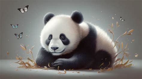 Premium Ai Image Interpretation Of A Fabulous Little Panda Bear With