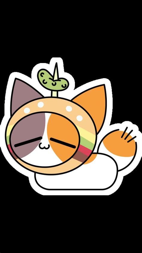 Chikn Nuggit Cheezborger Resting Sticker Japanese Cartoon Art Girls