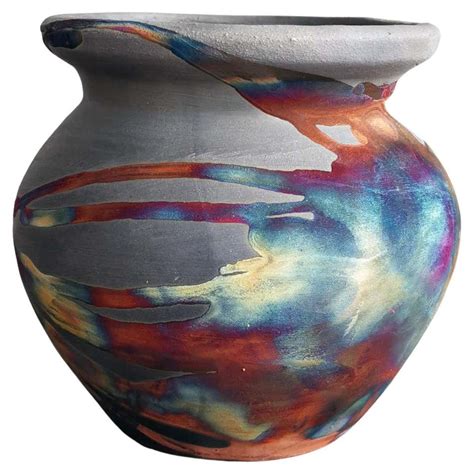 Hofu Raku Ceramic Vase Half Copper Matte Handmade Pottery Home