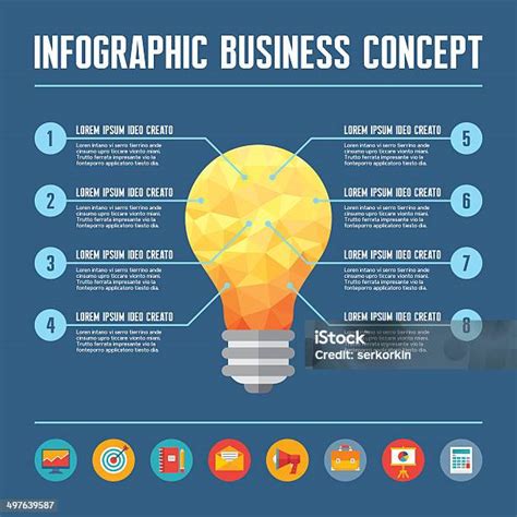 Konsep Infografis Lampu Ilustrasi Ide Bola Lampu Ilustrasi Stok Unduh Gambar Sekarang Aneh