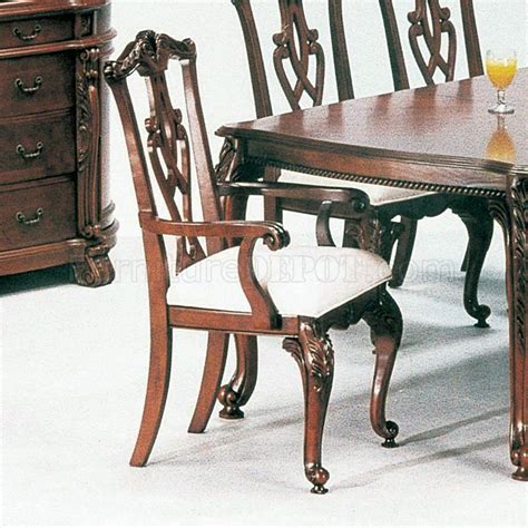 Brown Finish Classic 7pc Dining Set Woptional Items