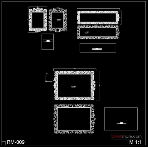 Carved Frames Cad Blocks Free Download