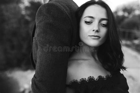 Girl And Guy Posing Outside Close View Stock Image Image Of Romance