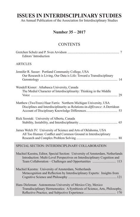pdf introduction to the special section interdisciplinary