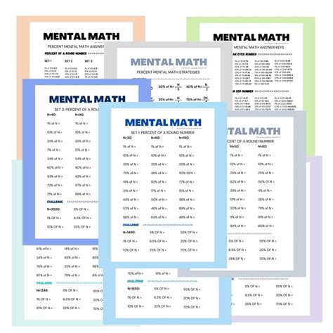 Printable Png Files Mental Math Practice Sheets Percent Of A Number