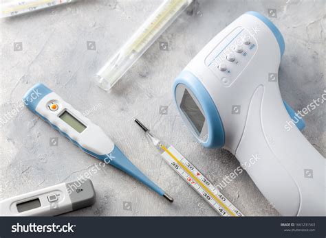 Electronic Thermometer Measuring Body Temperature Set Stock Photo Shutterstock