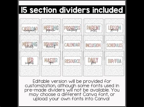 Editable Special Education Planner Binder Boho Teacher Planner