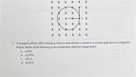 Solved 2 A Charged Particle With A Charge Q Mass M And