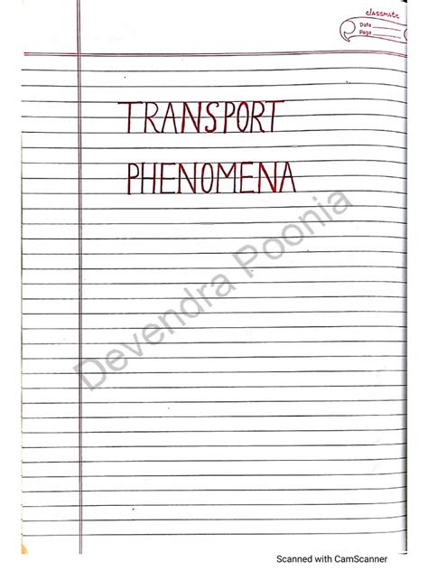 transport phenomena full notes pdf