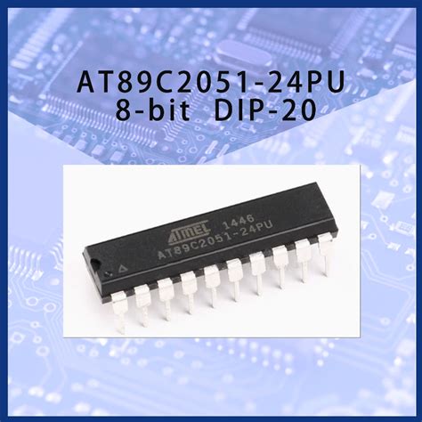 At89c2051 24pu 8 Bit Microcontroller 8051 2k Flash Memory Dip 20