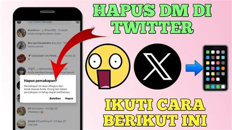 Cara Menghapus Percakapan di DM Twitter X - YouTube