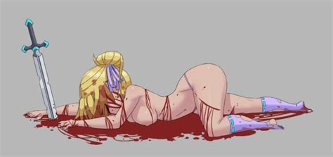 Rule 34 Bleeding Blonde Hair Blood Cuts Dead Death Defeated Female