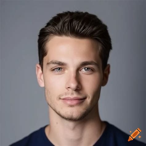 Headshot Of A Serious Looking 34 Year Old Male With Dark Brown Hair And