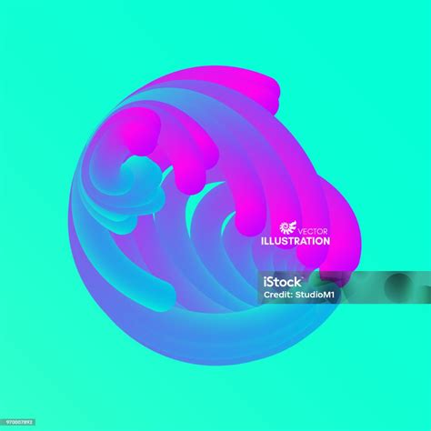 구입니다 동적 효과와 3d 추상 물결 모양의 그림입니다 0명에 대한 스톡 벡터 아트 및 기타 이미지 0명 3차원 형태 가리기 Istock