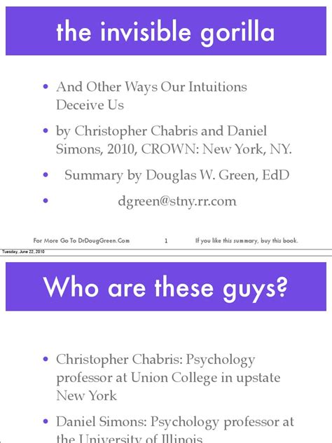 Invisible Gorilla Pdf Intuition Attention