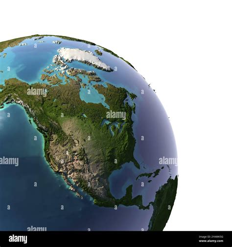 Earth With Translucent Water In The Oceans And The Detailed Topography