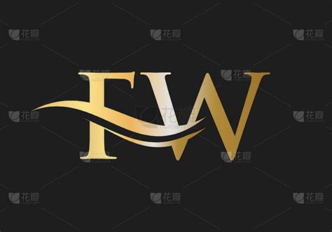 字母fw标志设计的企业和公司标识。fw字母标识设计矢量