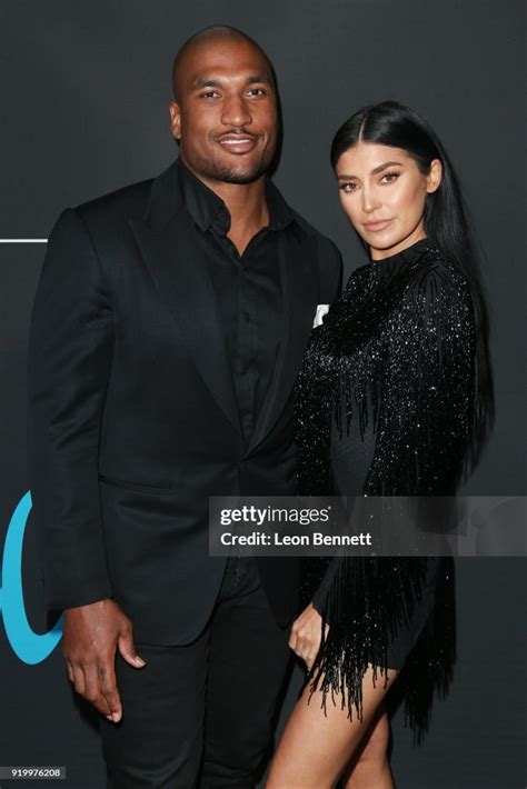 Nfl Player Larry English Of The Tampa Bay Buccaneers And Model Nicole