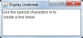 Display A Line Break In Text In A Java Program