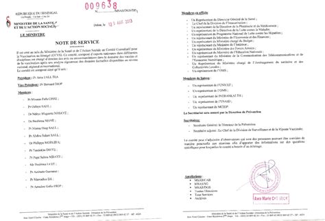 Senegals Advisory Committee On Immunization Member List Nitag