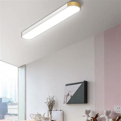 Linear Led Ceiling Light Modern Style With Acrylic Shade For Interior Spaces Black 110v 120v